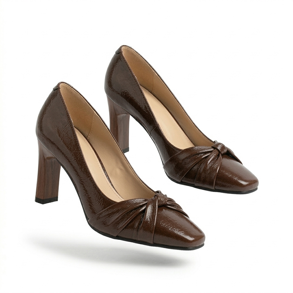 Evoria Premium Swirl Square Toe Block Heels